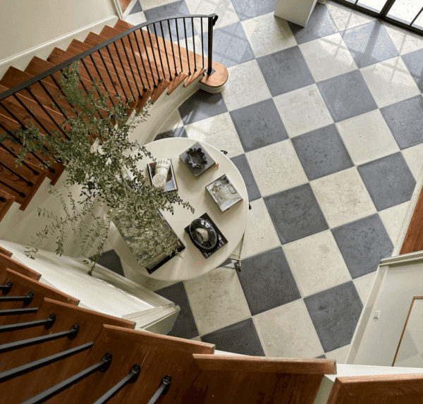 Checkerboard Concrete Paver Floors - Peacock Pavers