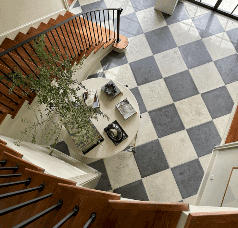 Checkerboard Concrete Paver Floors - Peacock Pavers
